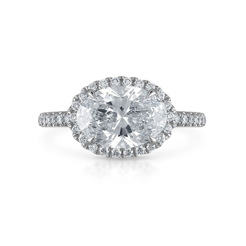 Classic East West Oval Engagement Ring | Temple & Grace Canada